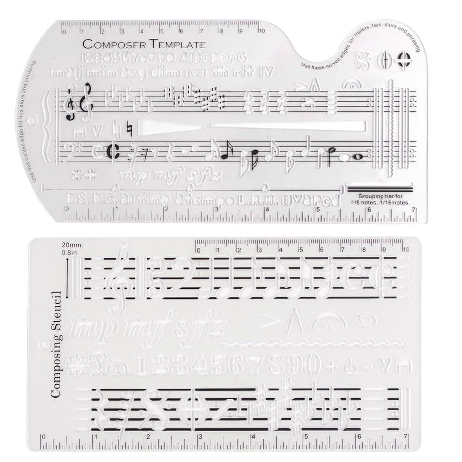 Song Writer'S Composing Template Stencil, Staff Drawing Ruler, Notation ...