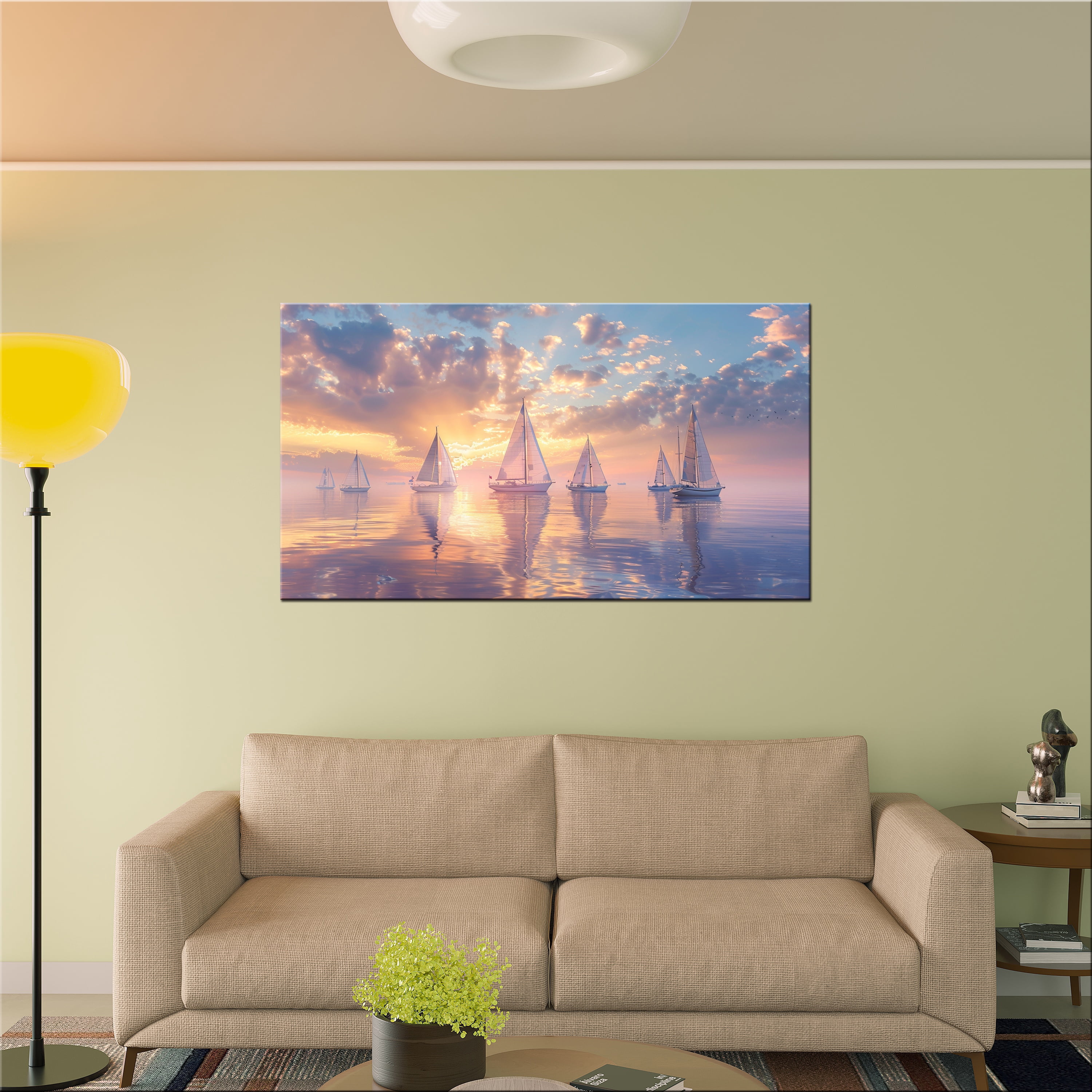 Song of the Sails- Calm Sea with a Fleet of Sailing Boats (16"x24 ...