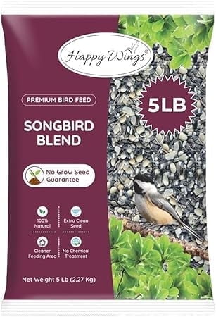 Happy Wings Songbird Blend Bird Food, Mix of Sunflower Seeds/Kernels ...
