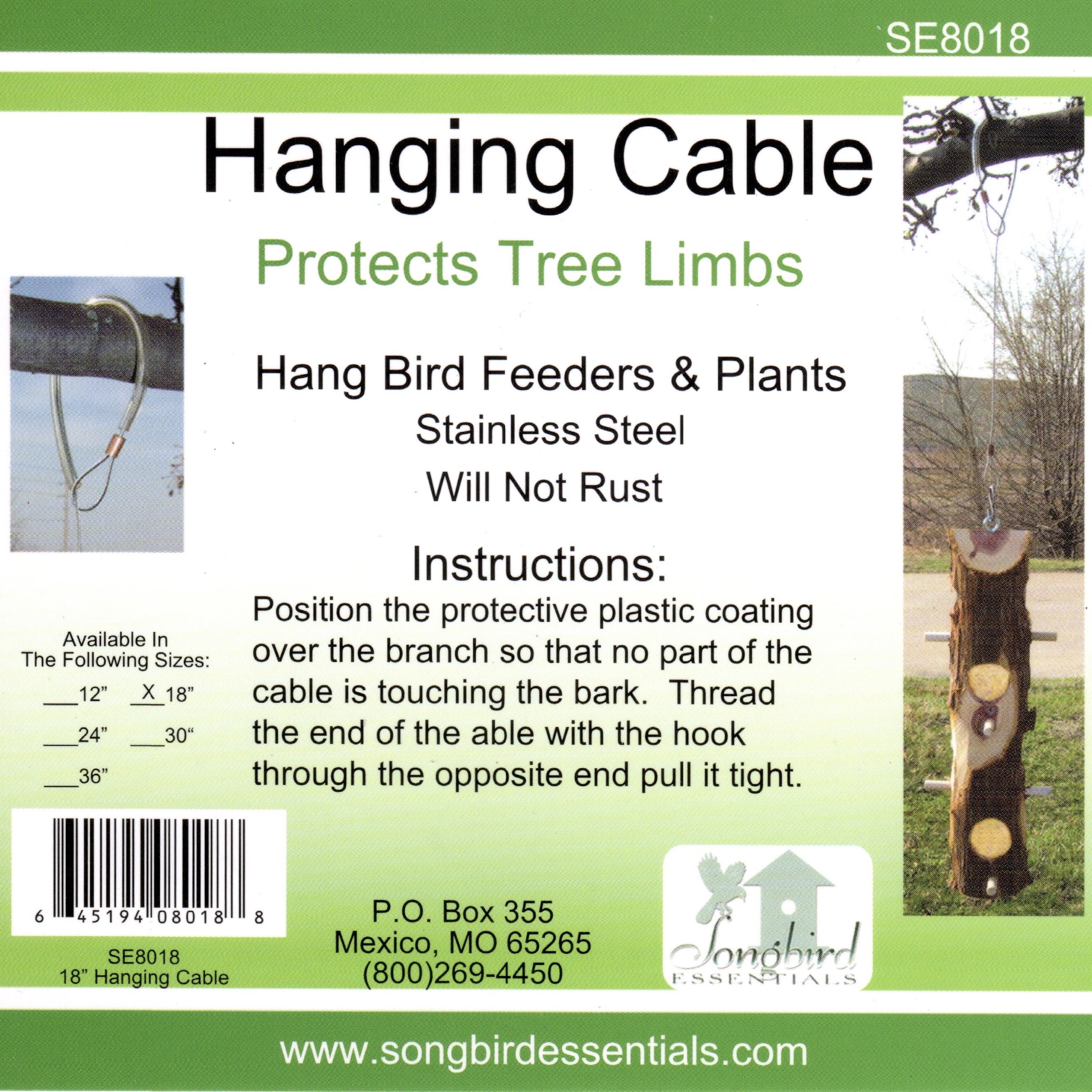 Songbird Essentials Bird Feeder Hanger Limb Protector Stainless Steel ...