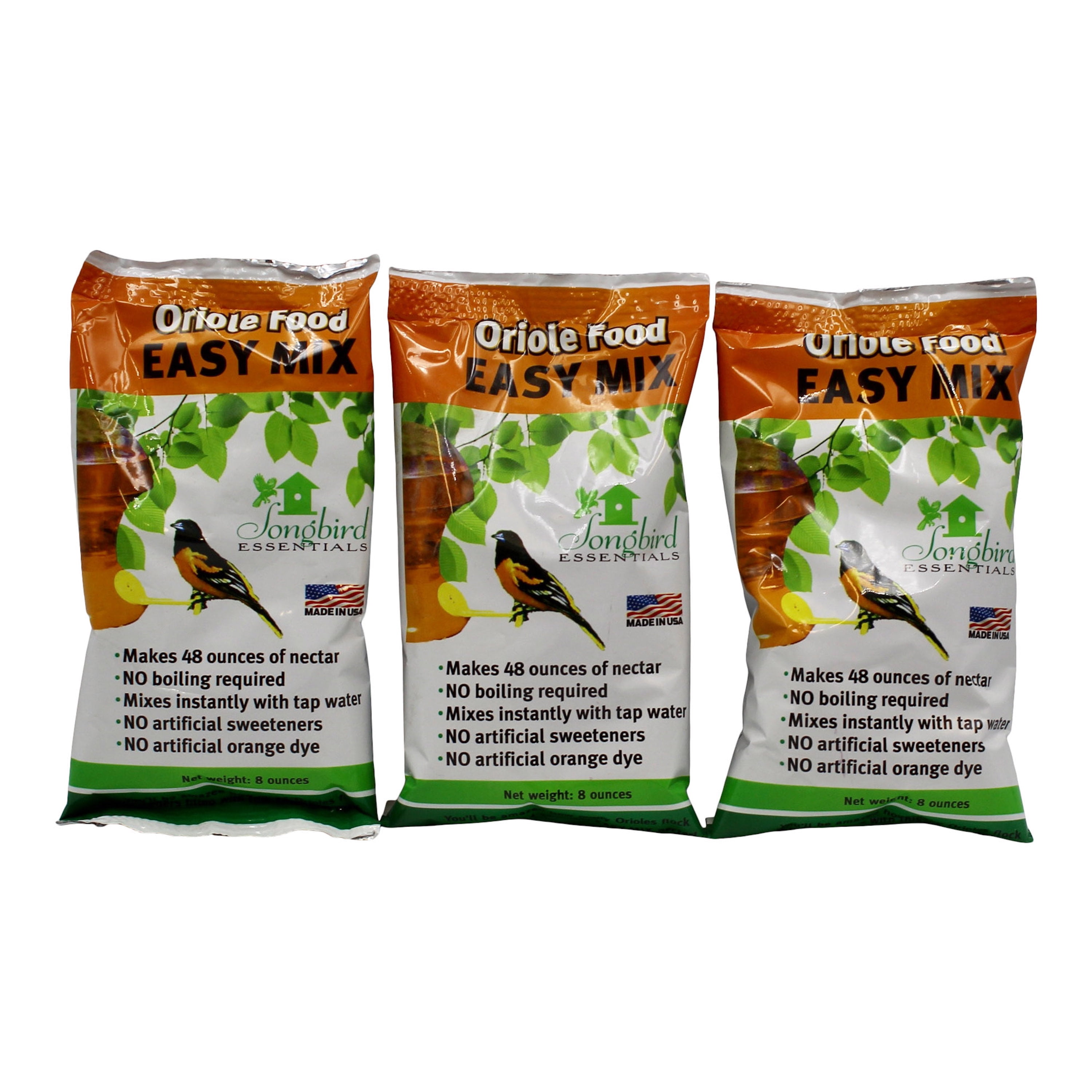 Songbird Essentials Oriole Feeders Nectar Mix 8oz Bird Food Pack of 3 ...