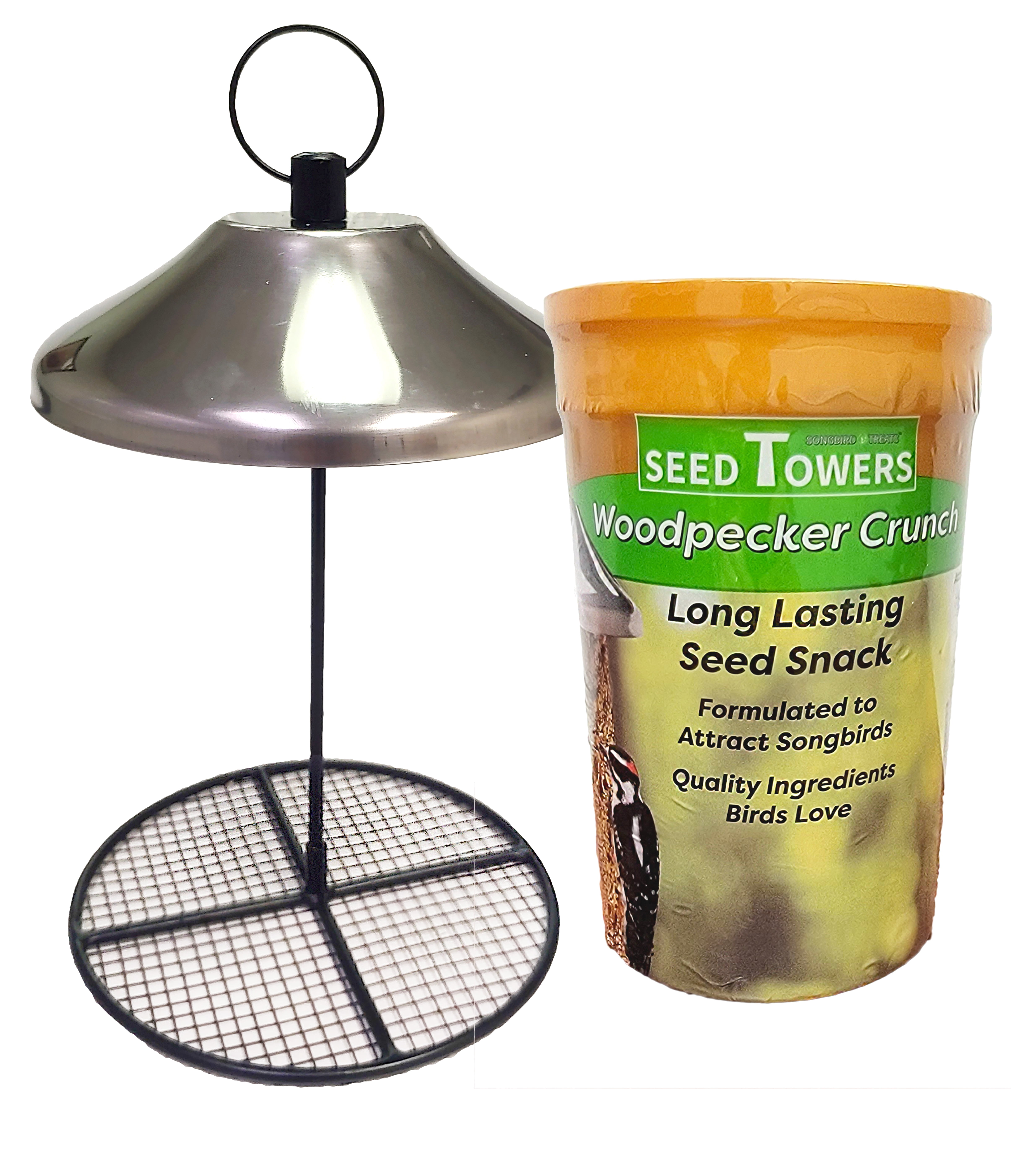 Songbird Treats Seed Tower and Feeder Bundle | 1 Tower Feeder and 1 ...