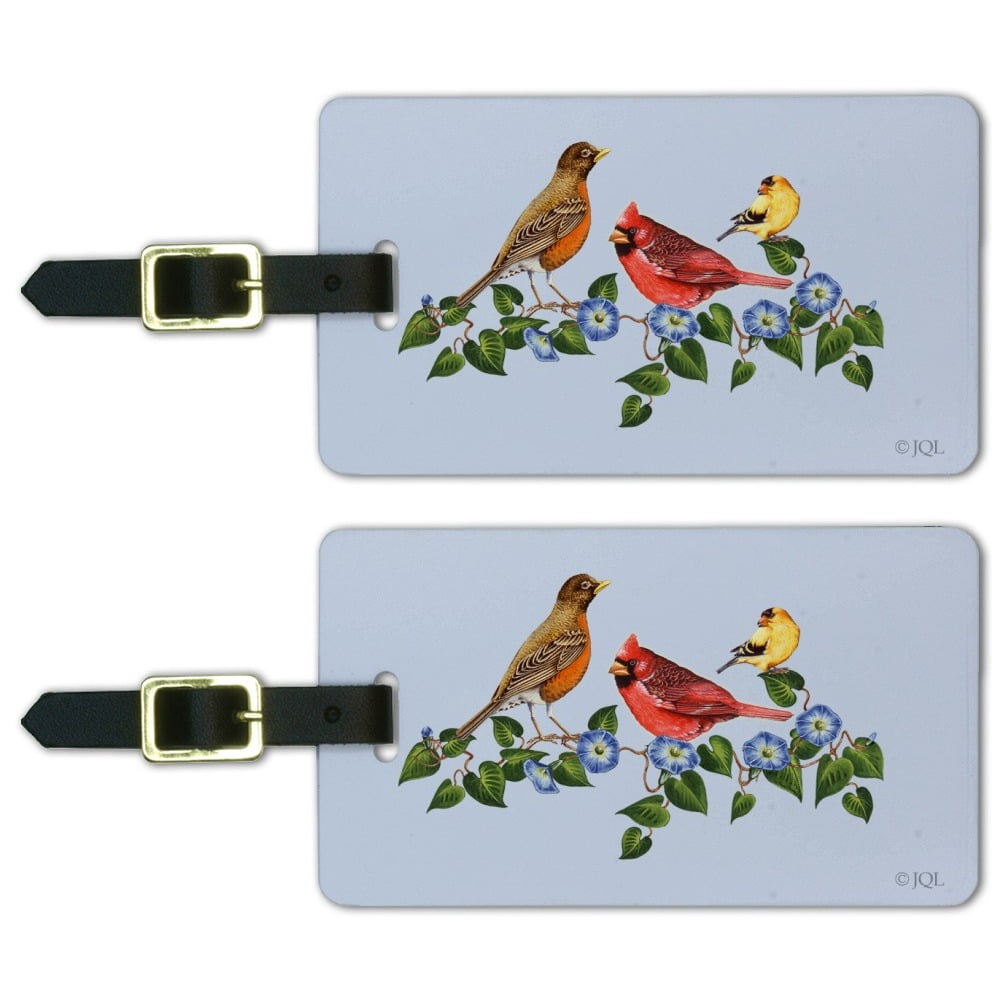 Songbirds and Flowers Cardinal Luggage ID Tags Suitcase Carry-On Cards ...