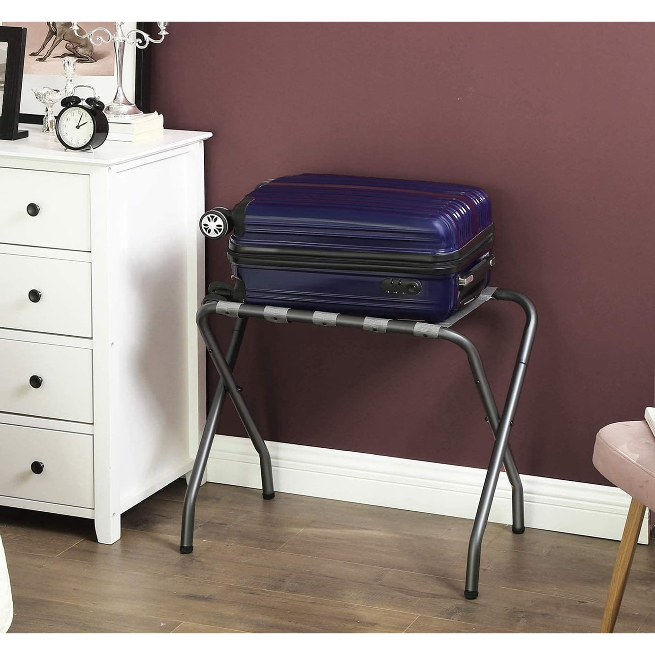 Songmics Metal Folding Luggage Rack, Gray - Walmart.com