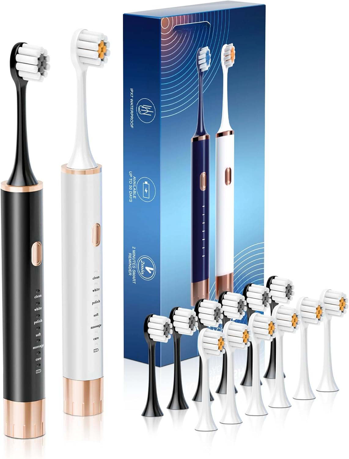 Sonic 2 Pack Electric Toothbrush for Adults and Kids, Travel Toothbrush ...