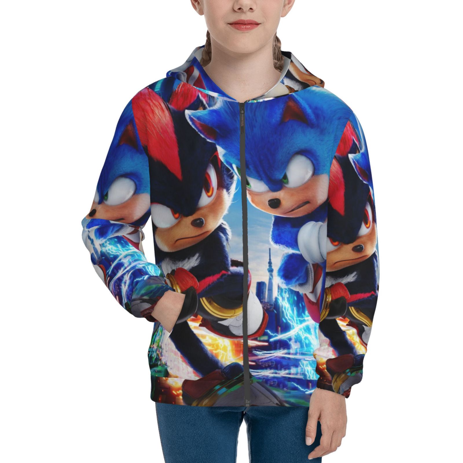 Sonic 3 Hoodies 3D Print Youth Cartoon Hoodie Pullover Sweatshirt With ...