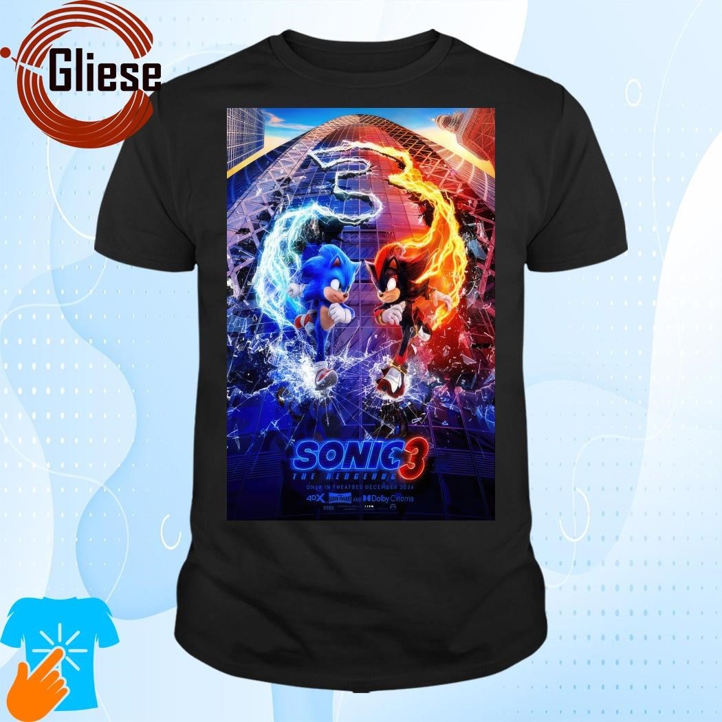 Sonic 3 The Hedgehog Only In Theatres December 20 2024 Shirt - Walmart.com