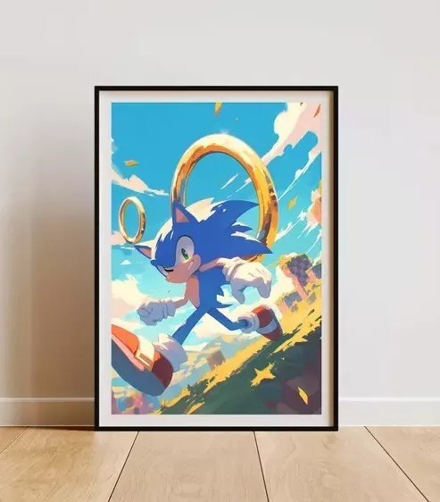 Sonic - 4 Posters On The Famous Video Game Hero - Sonic - Ramen ...