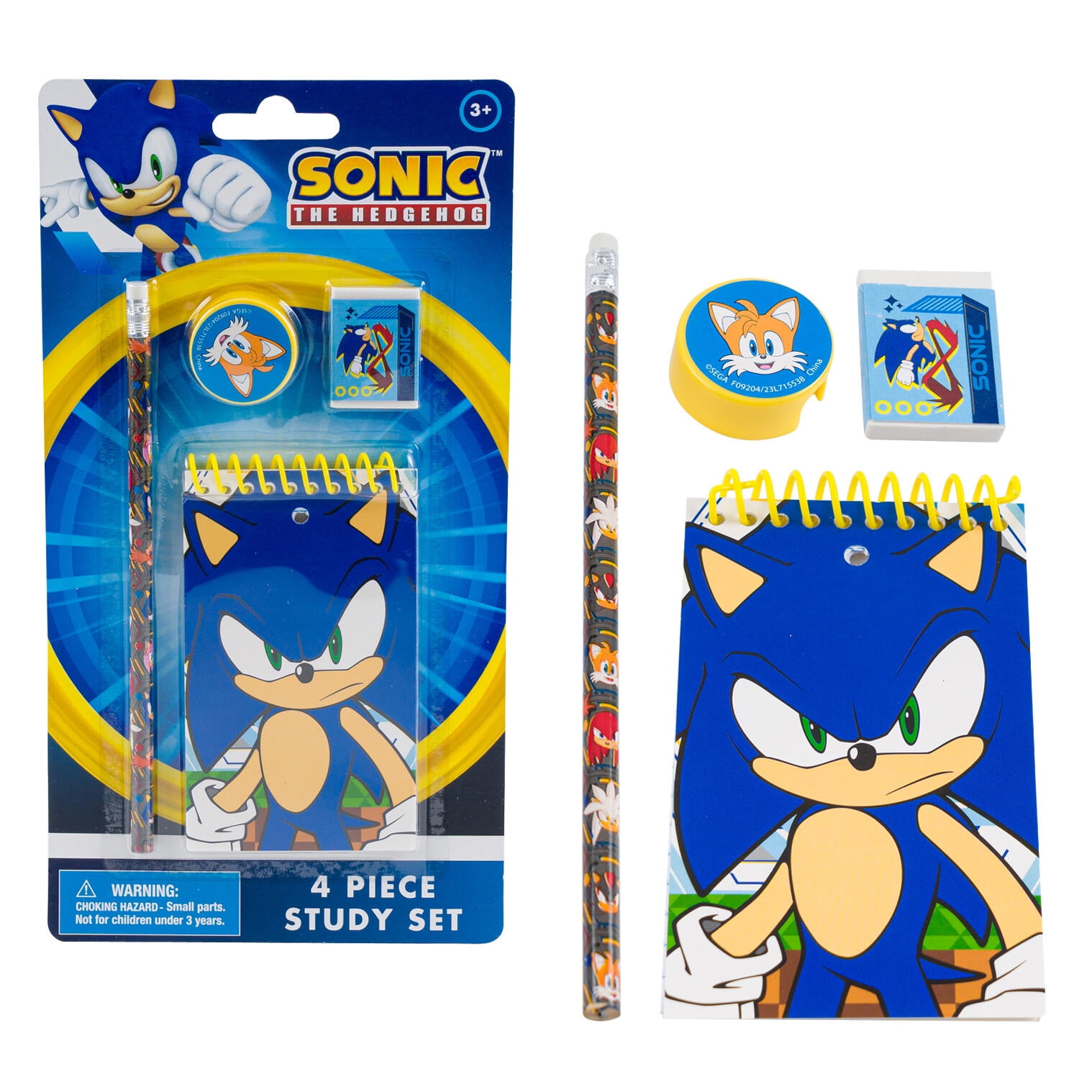 Sonic 4pc Study Kit- Eraser, Sharpener, 25 sheet memo pad, No.2 lead ...