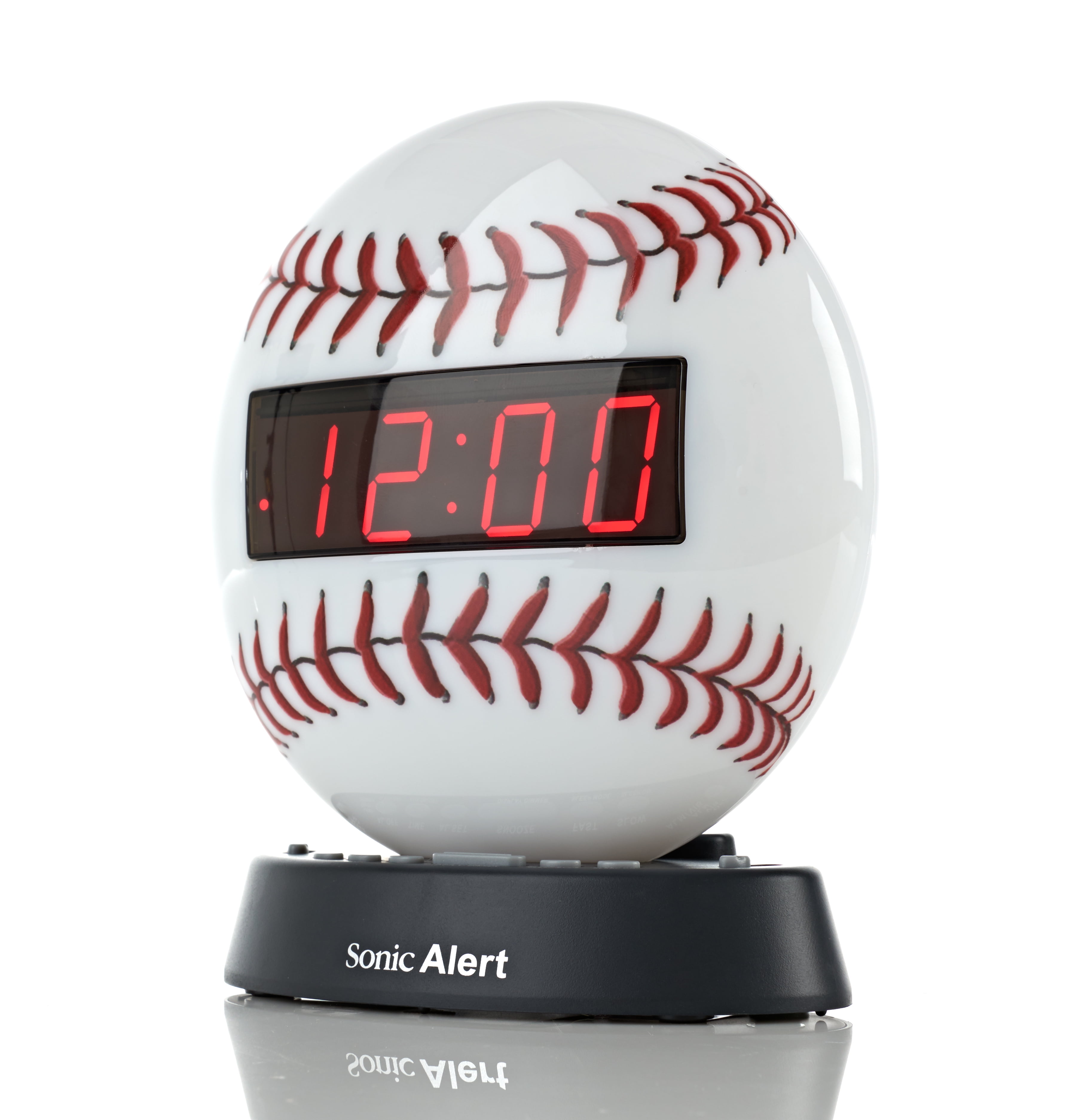 Sonic Alert - Glow Baseball Alarm Clock, Digital Display Alarm Clock ...