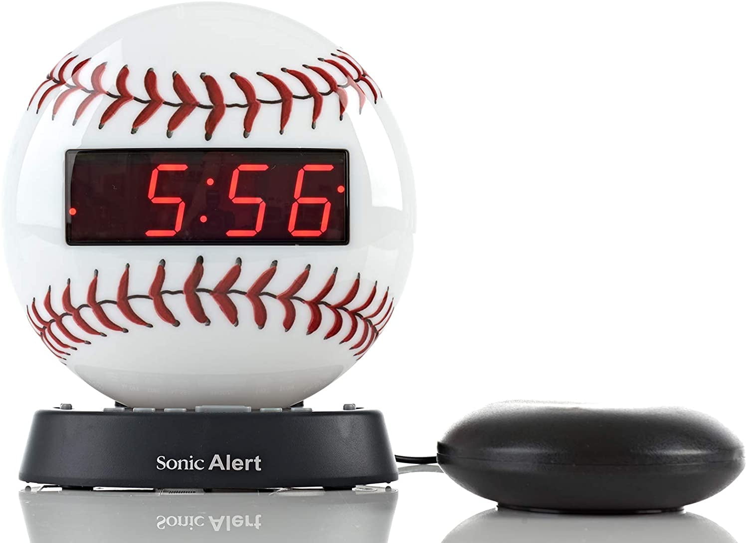 Sonic Alert - Glow Baseball Alarm Clock with Super Bed Shaker, Digital ...