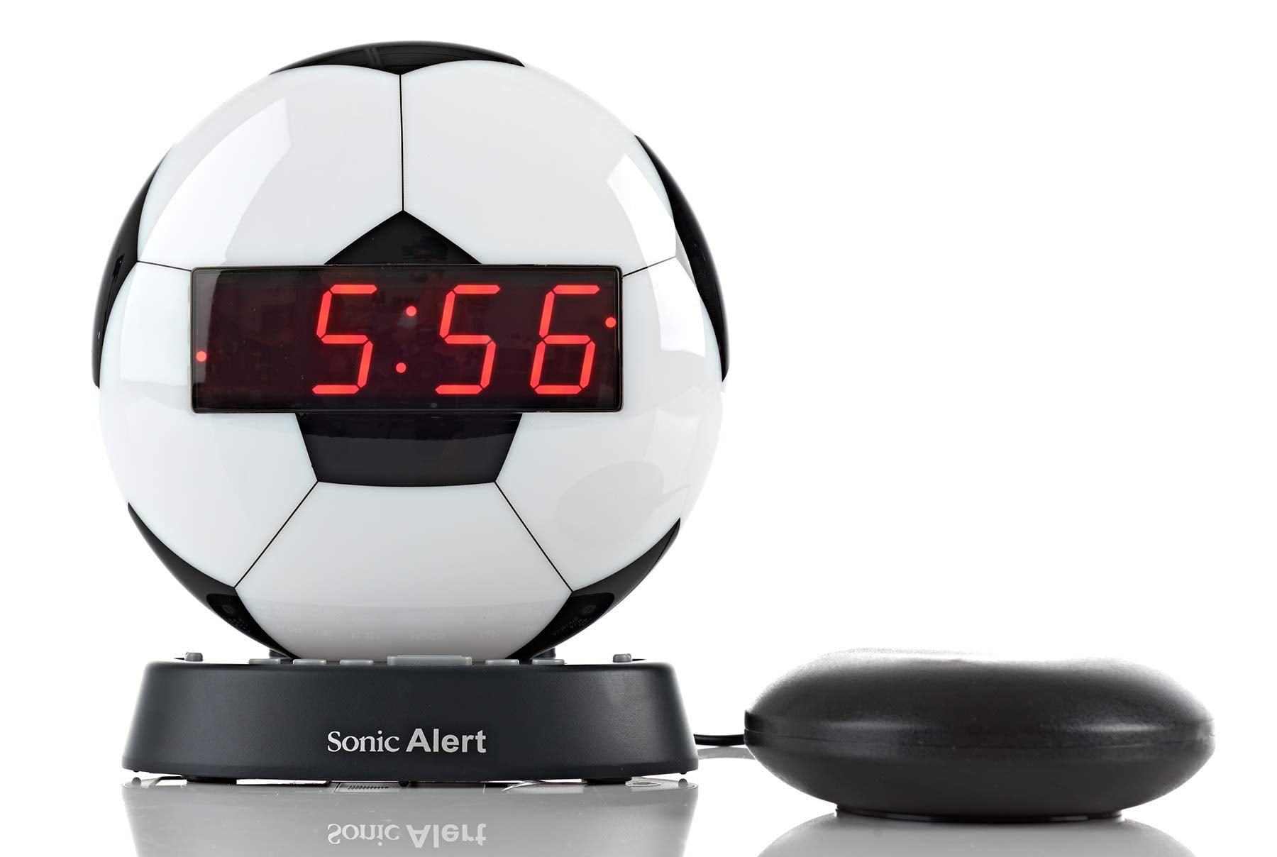 Sonic Alert - Glow Night Light Soccer Ball Alarm Clock with Bed Shaker ...