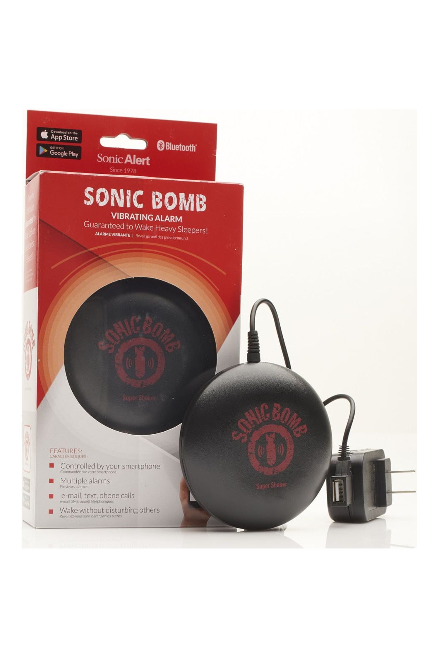 Sonic Alert SA-SS100BT Sonic Bomb Super Bluetooth Bed Shaker - Walmart.com