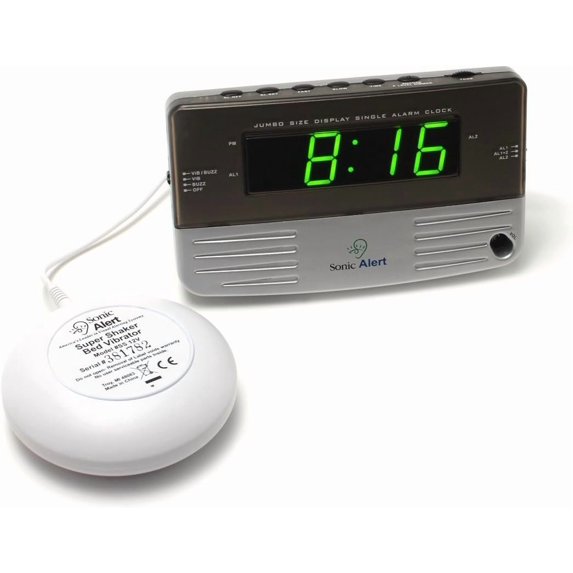 Sonic Alert SB200SS Alarm Clock, Battery Backup | Wake with a Shake ...