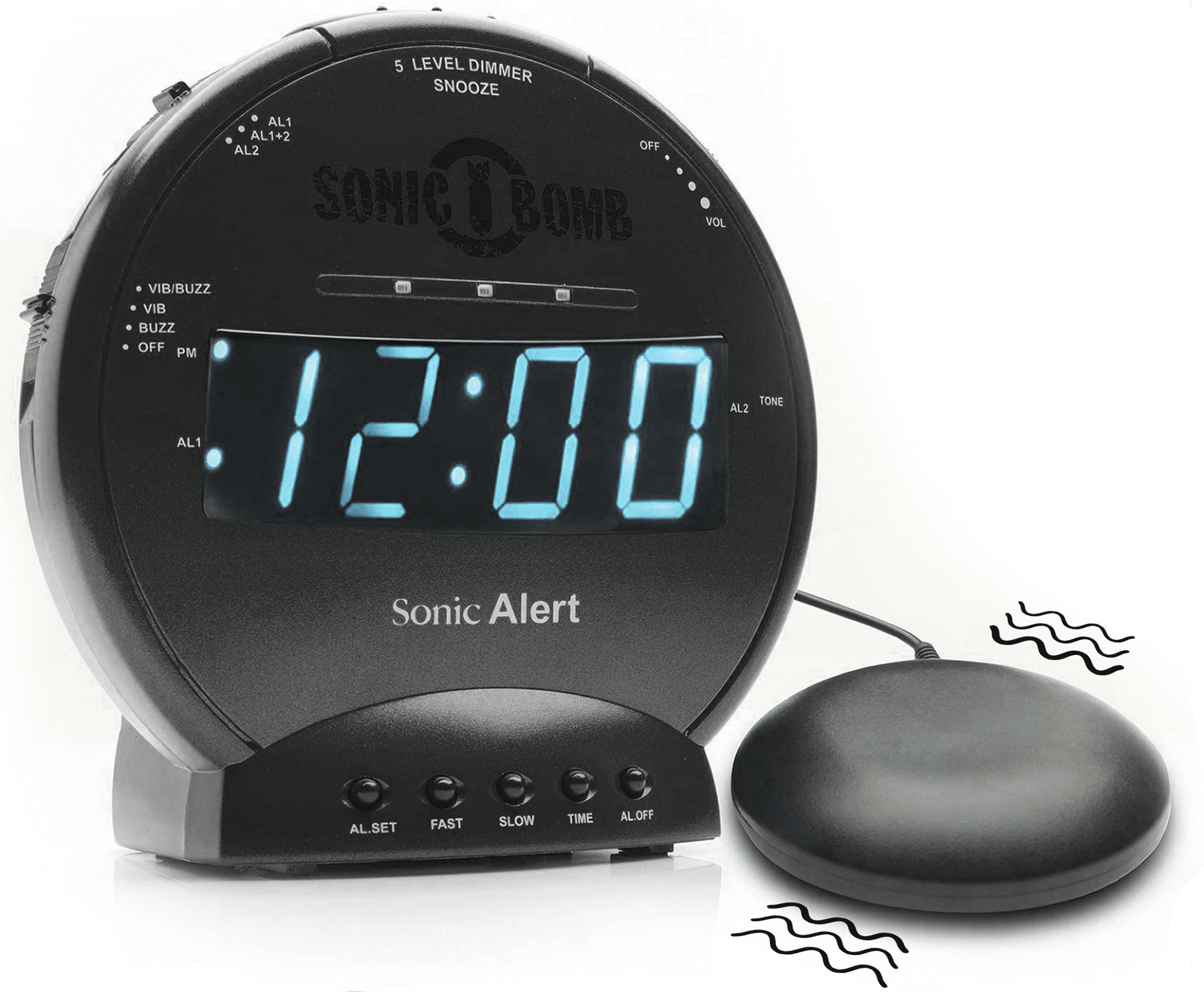 Free Shipping! Sonic Alert Sonic Bomb Dual Extra Loud Alarm Clock with ...