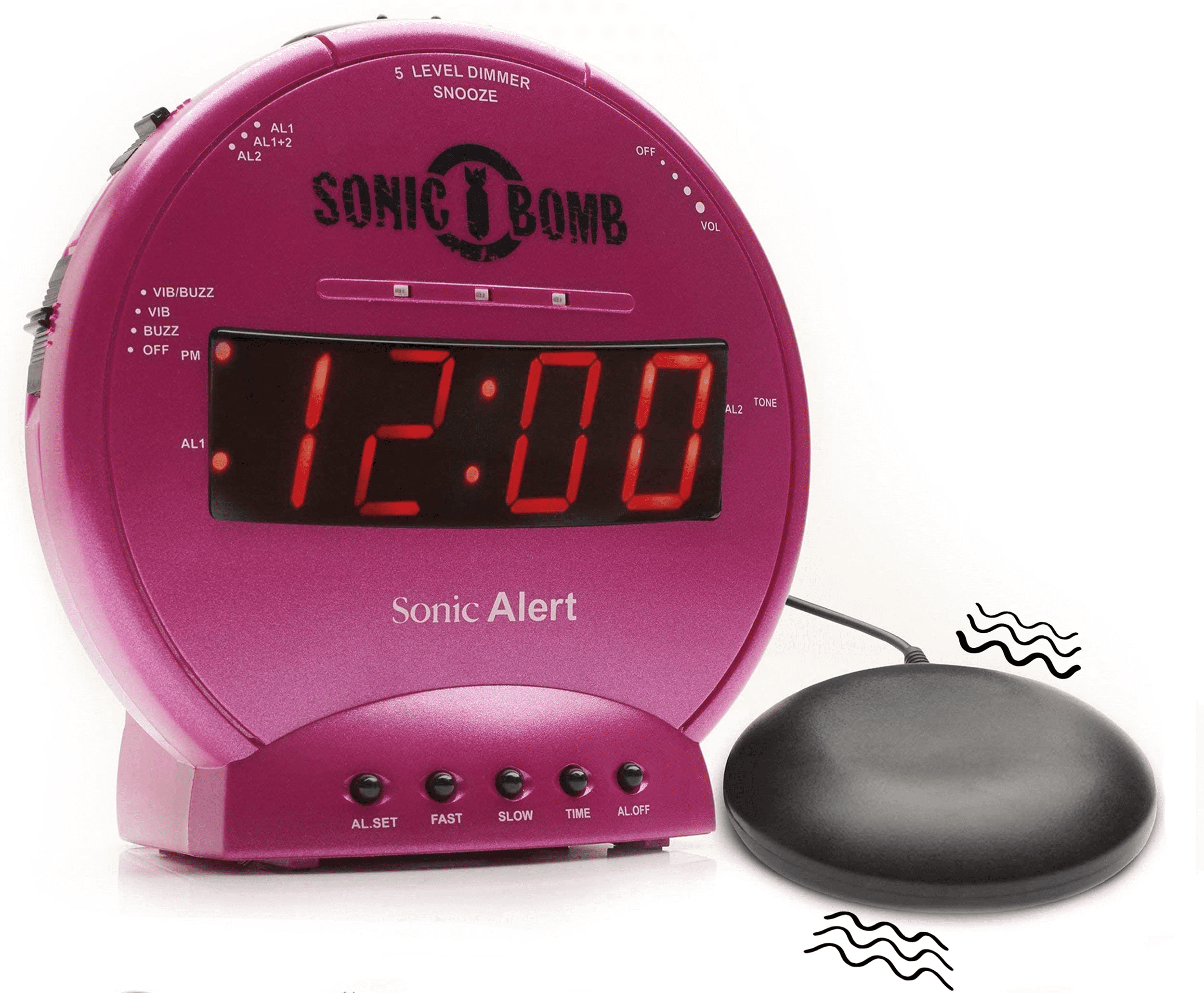 Free Shipping! Sonic Alert - Sonic Bomb Dual Alarm Clock with Bed ...
