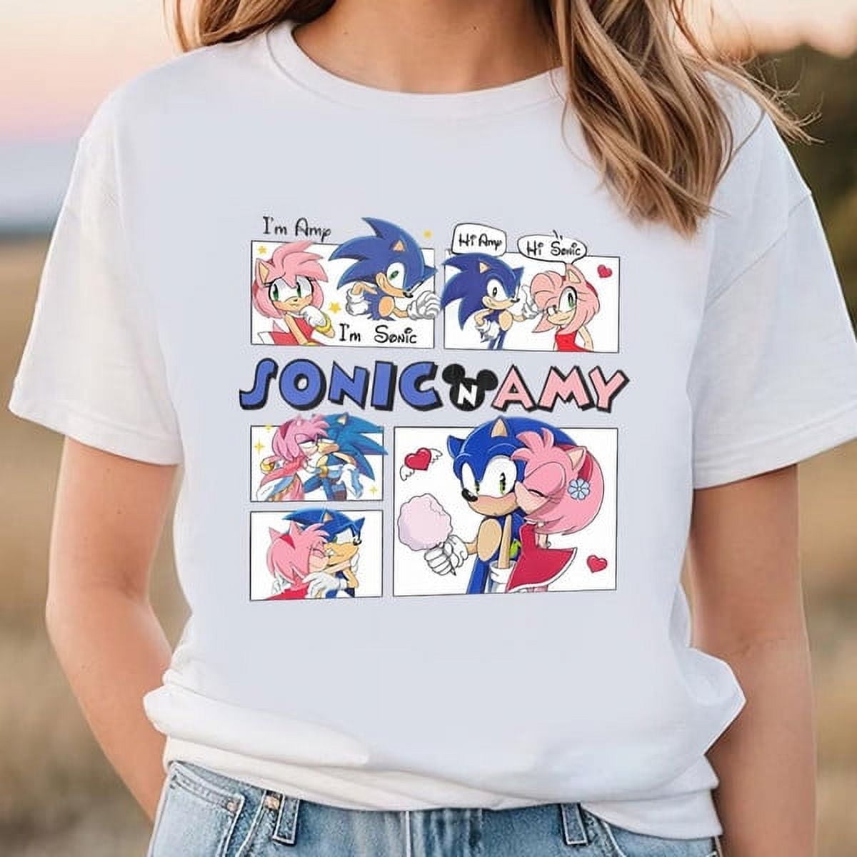 Sonic And Amy Rose Shirt, Sonic Valentines Shirt - Walmart.com