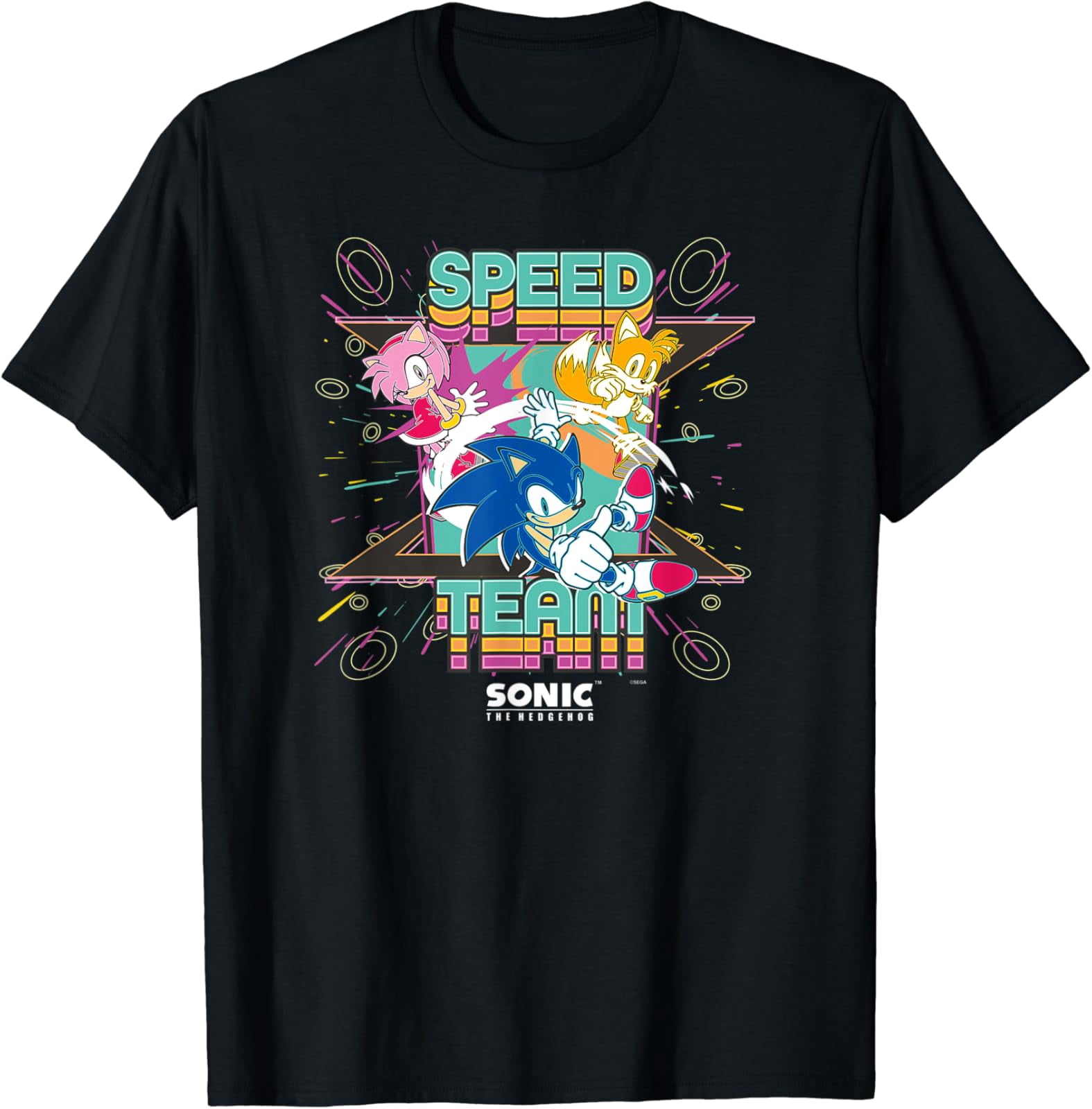 Sonic And Friends "Speed Team" Tails Knuckles Sega T-Shirt - Walmart.com