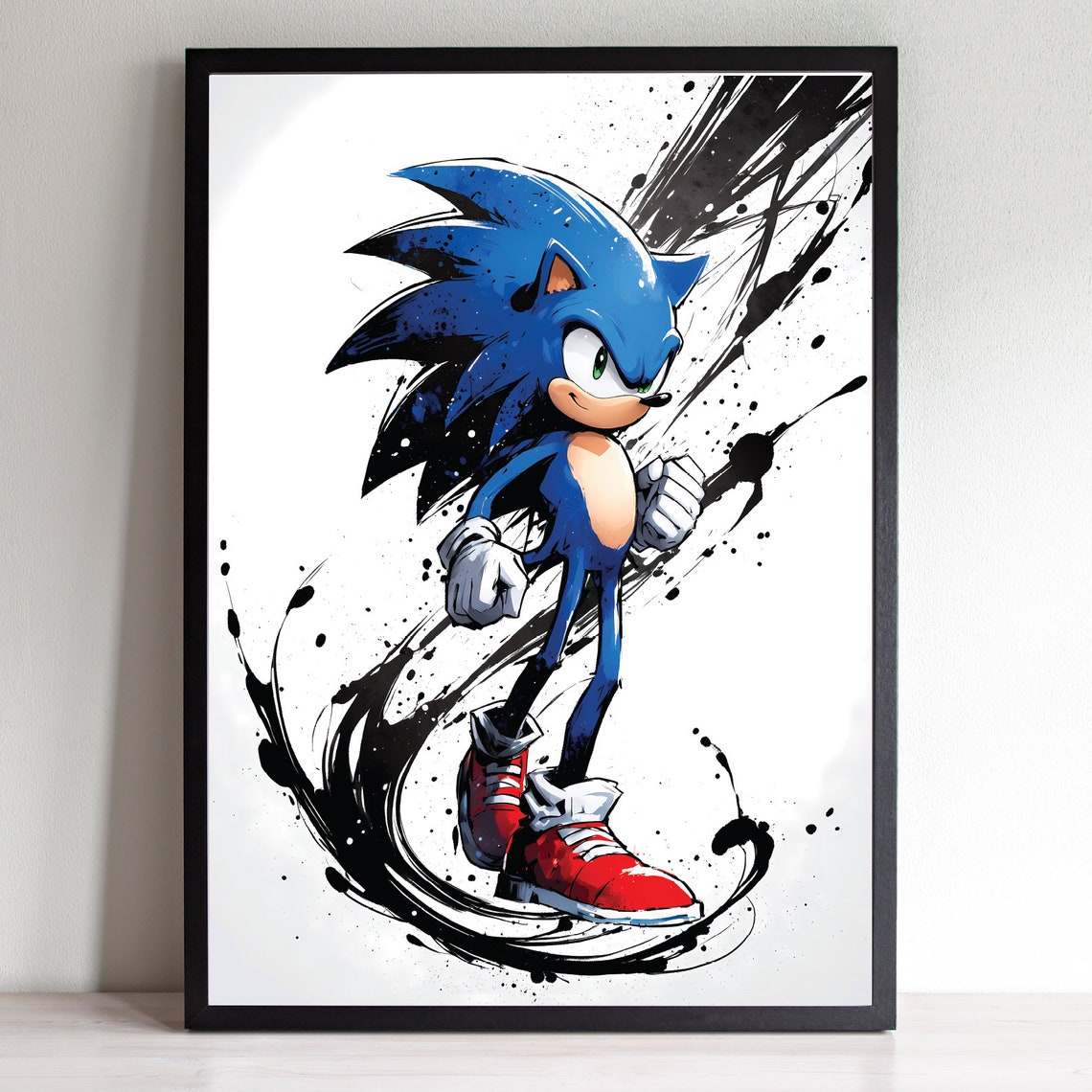 Sonic Art Print Kids Room, Sonic Hedgehog Movie Poster NO FRAMED POSTER ...