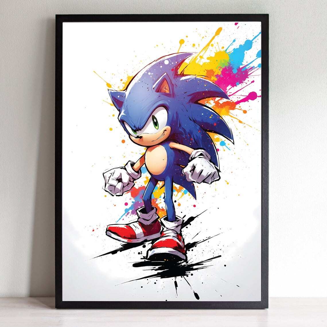 Sonic Art Print Kids Room, Sonic Hedgehog Movie Poster NO FRAMED POSTER ...