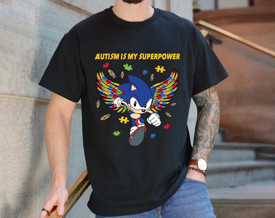 Sonic Autism Awareness Shirt, Sonic The Hedgehog Autism Shirt, Blue ...