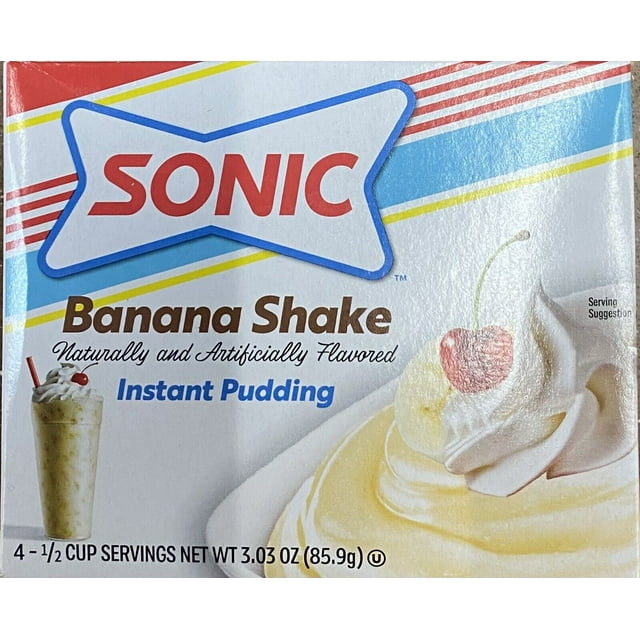 Sonic BANANA SHAKE Dessert Instant Pudding Mix 3.03 oz Box - Walmart.com