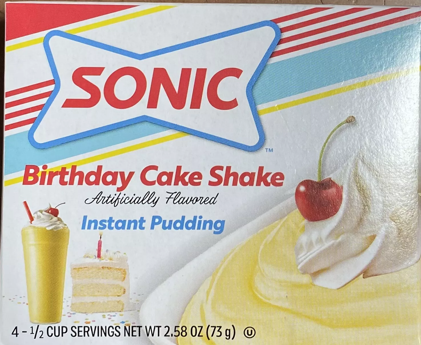 Sonic BIRTHDAY CAKE SHAKE Dessert Instant Pudding Mix 2.58 oz Box ...