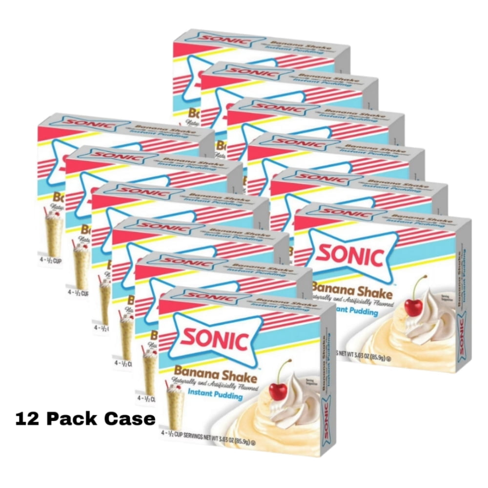 Sonic Banana Shake Instant Pudding Mix, 4 Servings, 3.03 oz Box Pack of ...