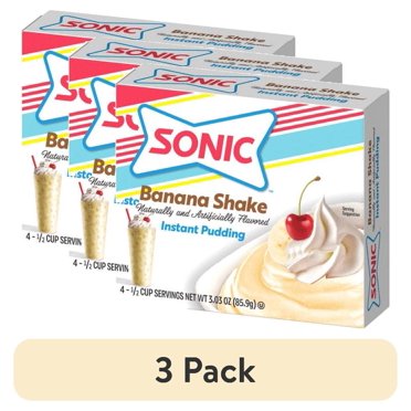 Sonic Instant Pudding, Vanilla Shake, 2.90 OZ (Pack - 3) - Walmart.com
