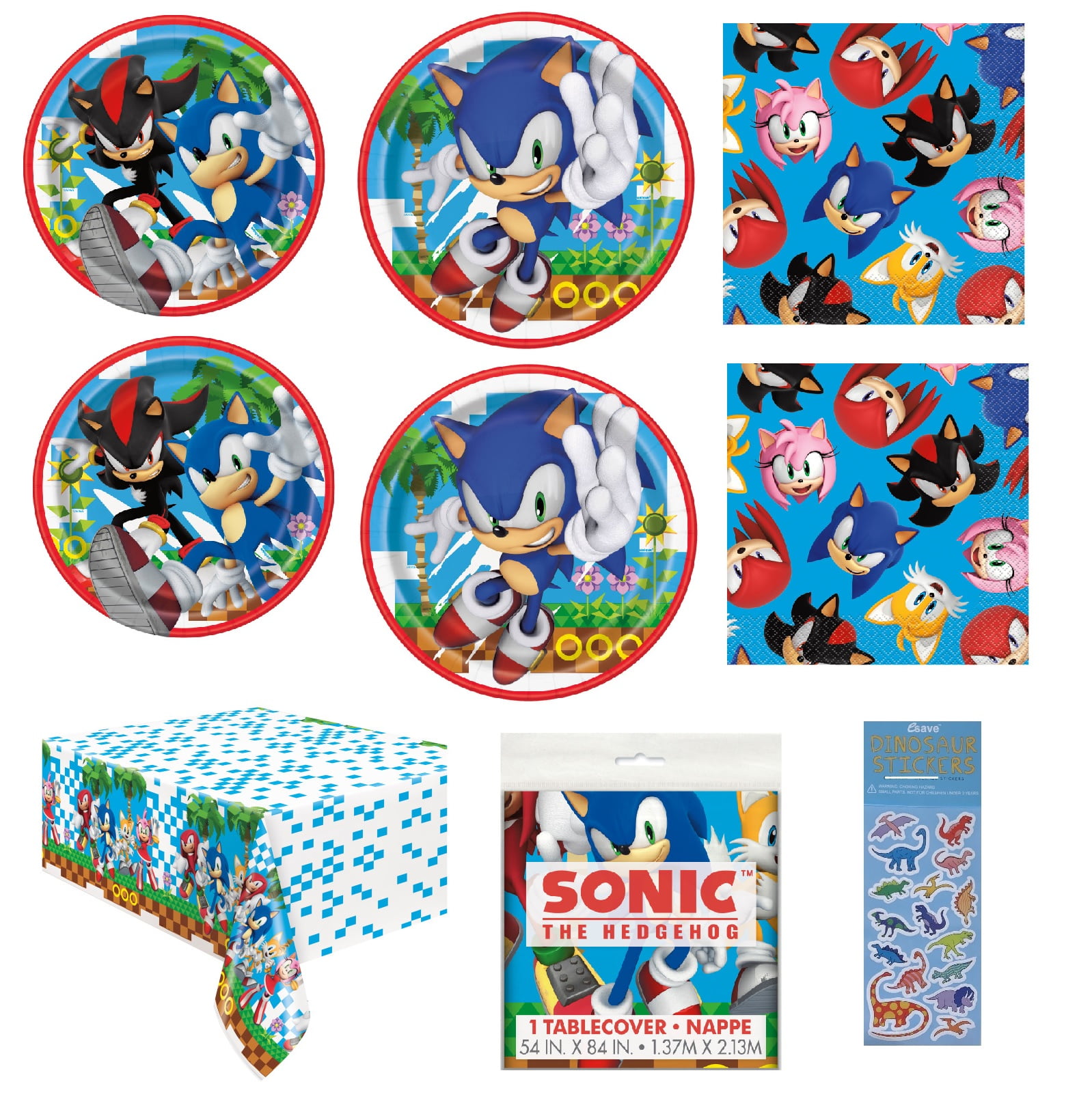Sonic Hedgehog Birthday Party Decorations Set: 16 Dessert Cake & Lunch ...
