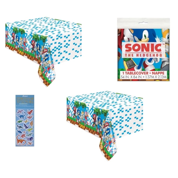 Sonic Birthday Party Supplies Bundle, 54" x 84" Table Covers, 2pk ...