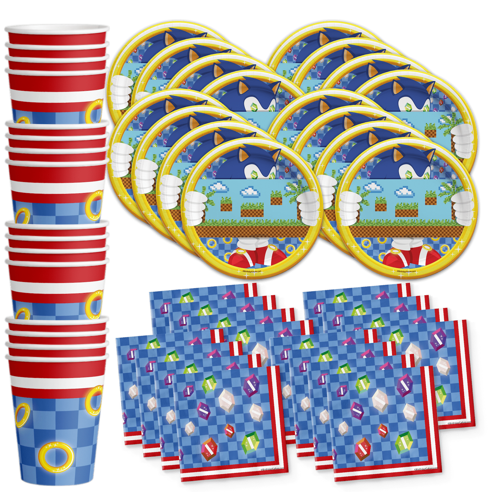 Sonic Birthday Party Supplies Tableware Set Includes Plates Napkins ...