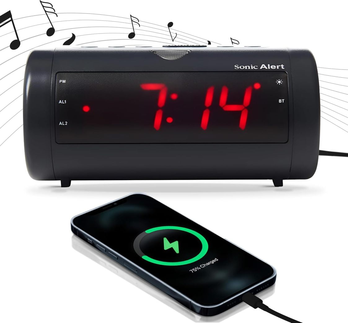 Sonic Blast Digital Alarm Clock – Loud Alarm Clock for Heavy Sleepers ...