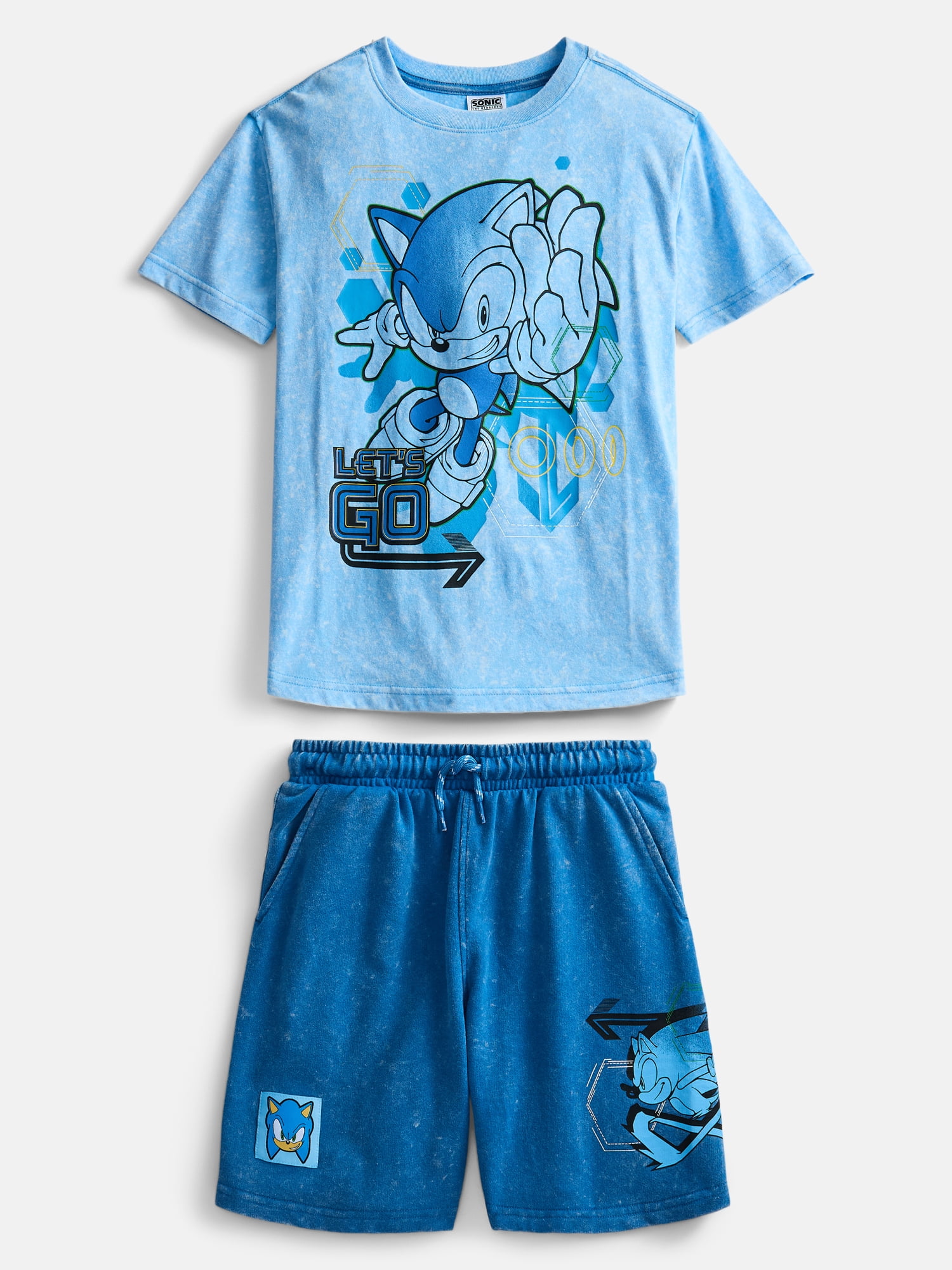 Sega Sonic the Hedgehog Boys Short Sleeve Graphic Tee and Short Set, 2 ...