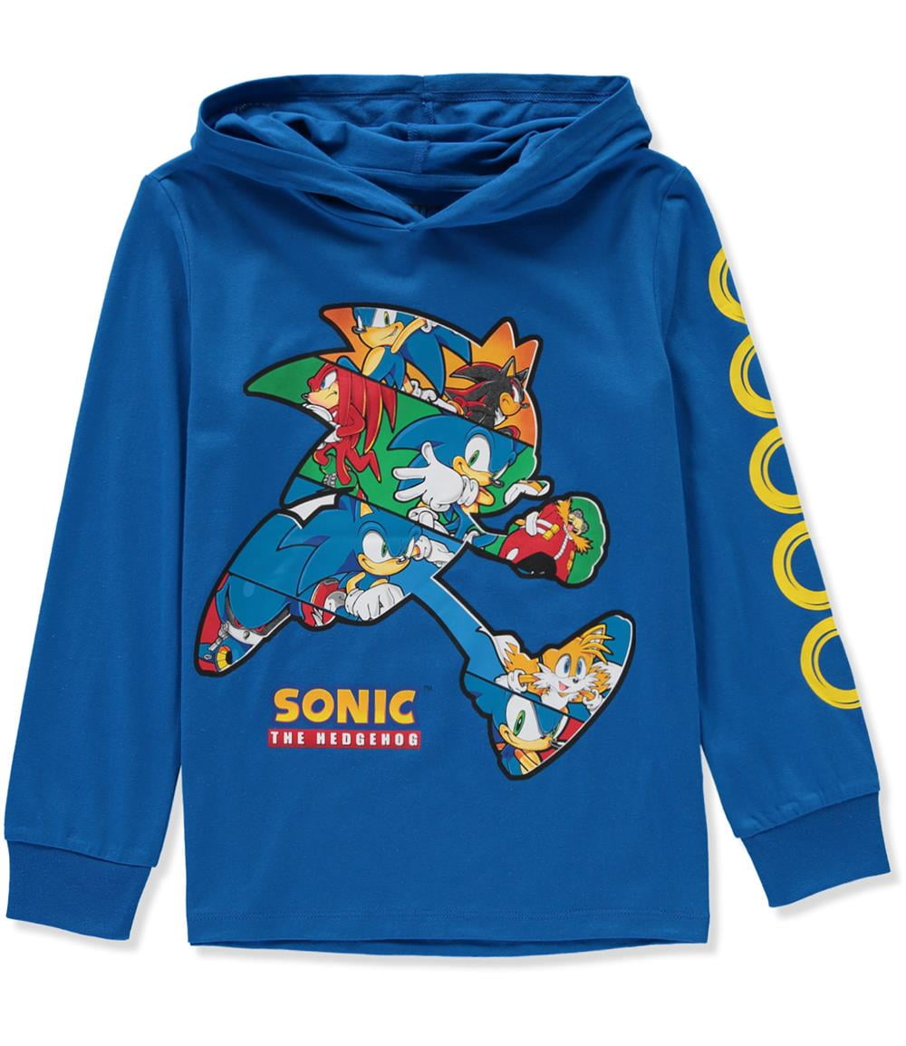 Sonic The Hedgehog Kids Hoodie Long Sleeve T-Shirt (Blue 8) - Walmart.com