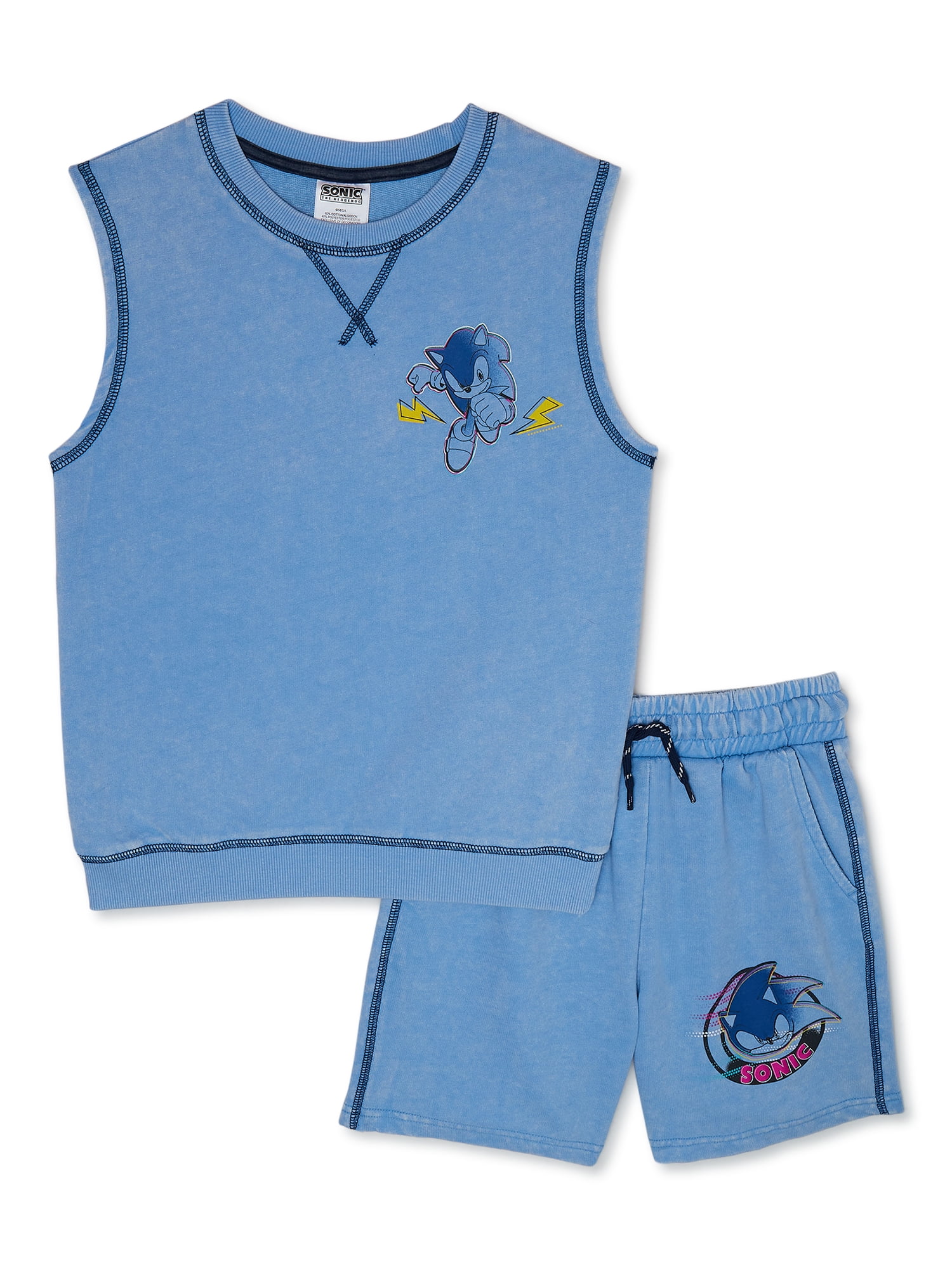 Sonic The Hedgehog Boys Tank and Shorts Set, Sizes 4-18, Summer Comfort ...