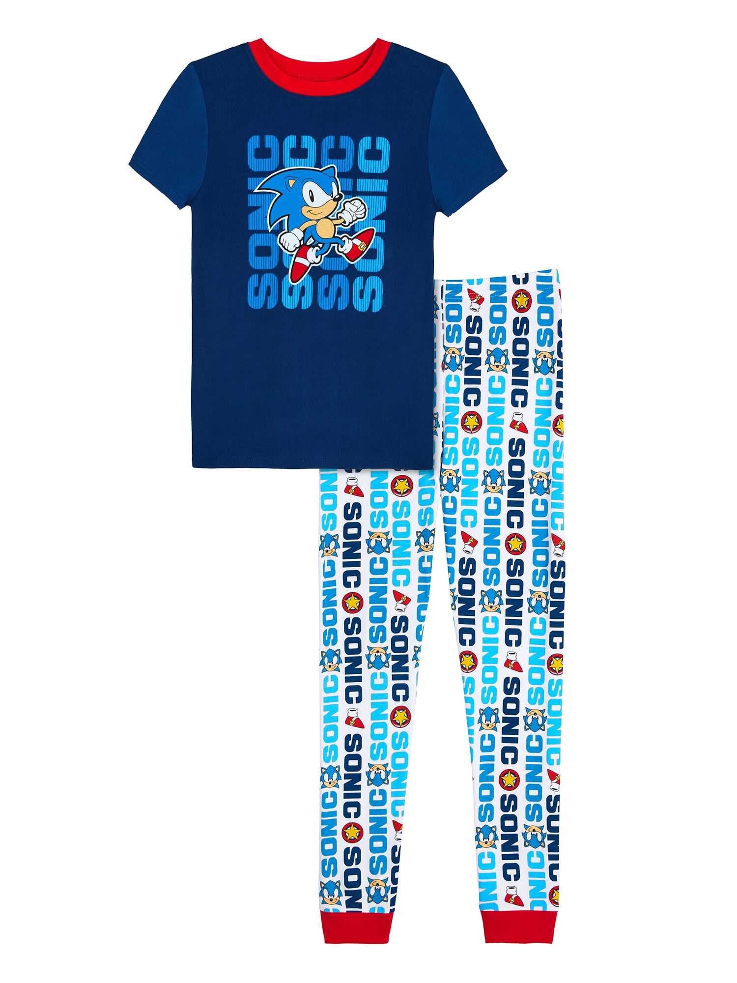 Sonic Boys Short Sleeve Sleep Top and Pants Set, 2-Piece, Sizes 4-10 ...