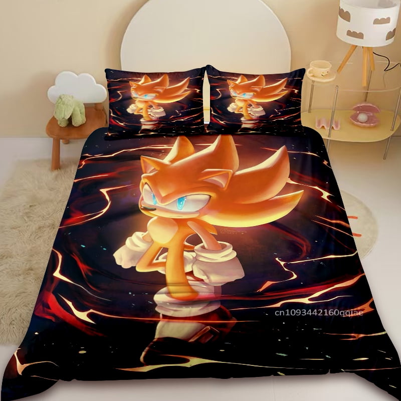 Sonic Cartoon Duvet Cover Kids Bedding Set Comforter Cover Queen King ...