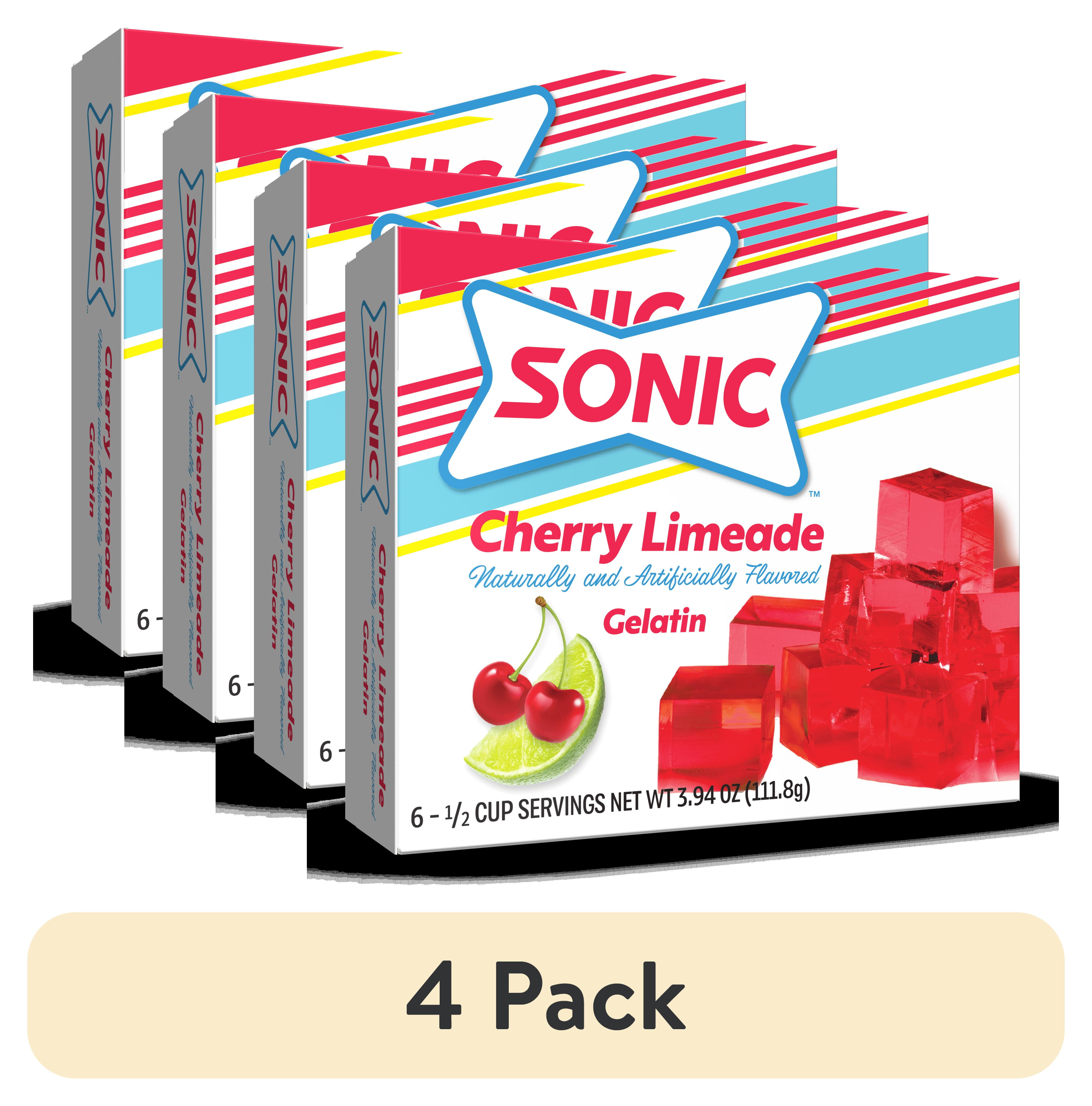 (4 pack) Sonic Cherry Limeade Gelatin Mix, 6 Servings, 3.94 oz Cardboard Box - Walmart.com