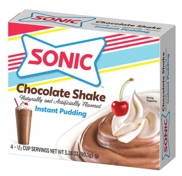 Sonic Chocolate Shake Instant Pudding Mix, 4 Servings, 3.18 oz Shelf ...