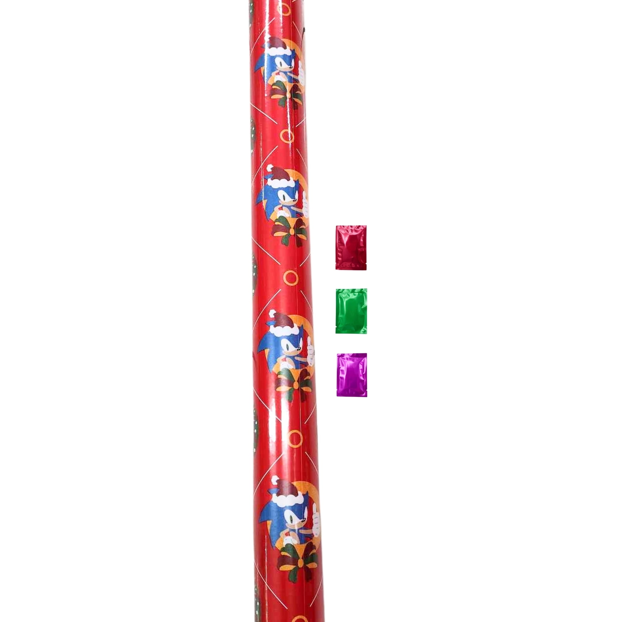 Sonic Christmas Wrapping Paper 1 Roll 40 Sq Ft, Red Gift Wrap with Cut ...