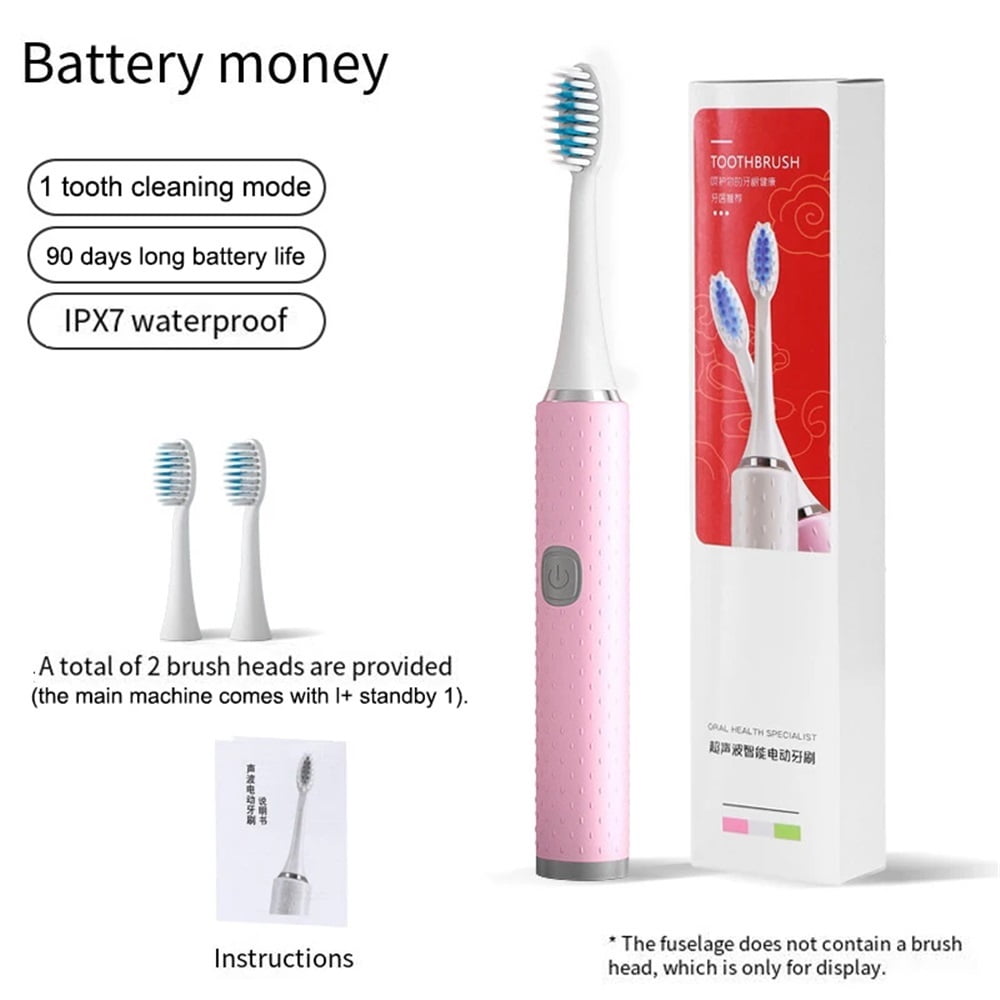 Sonic Electric Toothbrush 2 Brush Heads for Adults IPX7 Waterproof DuPont Brush Head USB ...