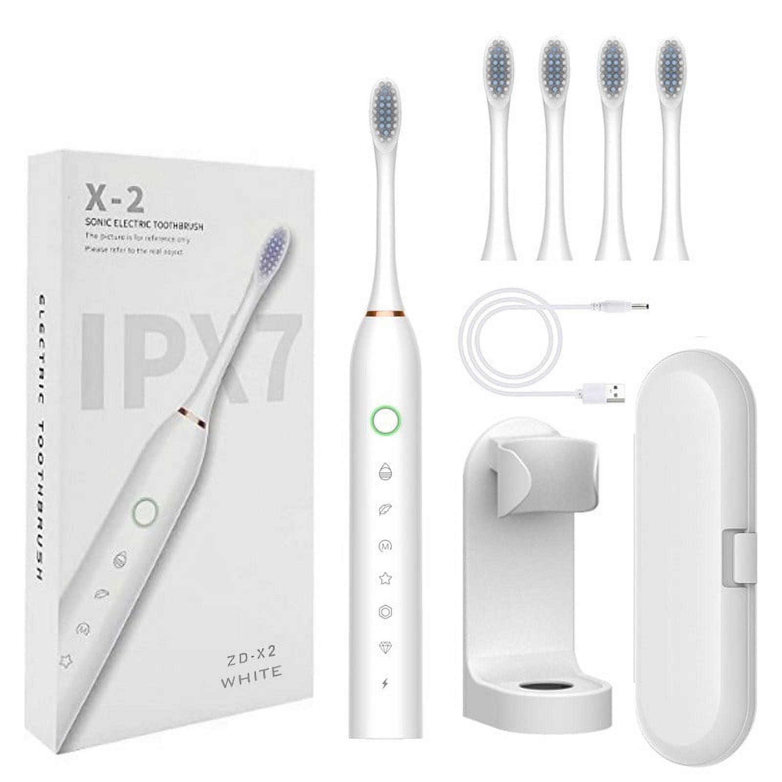 Sonic Electric Toothbrush - 6 Modes, USB Rechargeable, 60 Days Battery ...