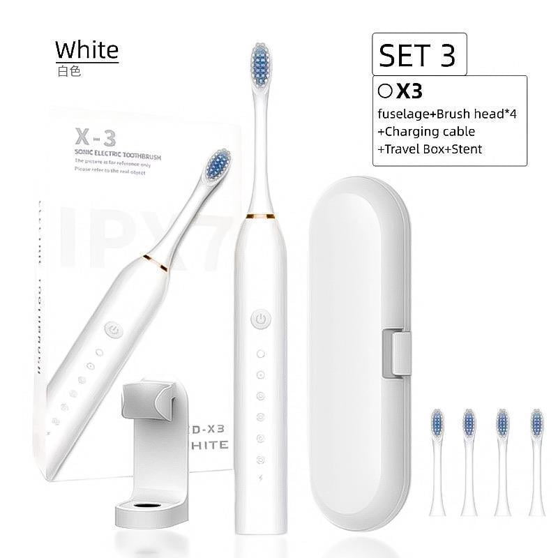 Sonic Electric Toothbrush for Adults and Kids with Travel Case and 6 ...