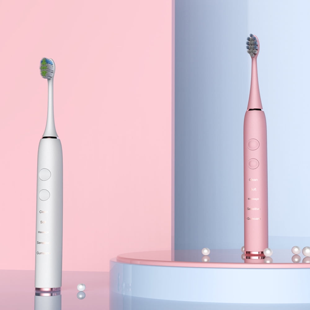 Sonic Electric Toothbrush for Adults and Kids with Travel Case and 6 Brush Heads, 5 Modes 40000 ...