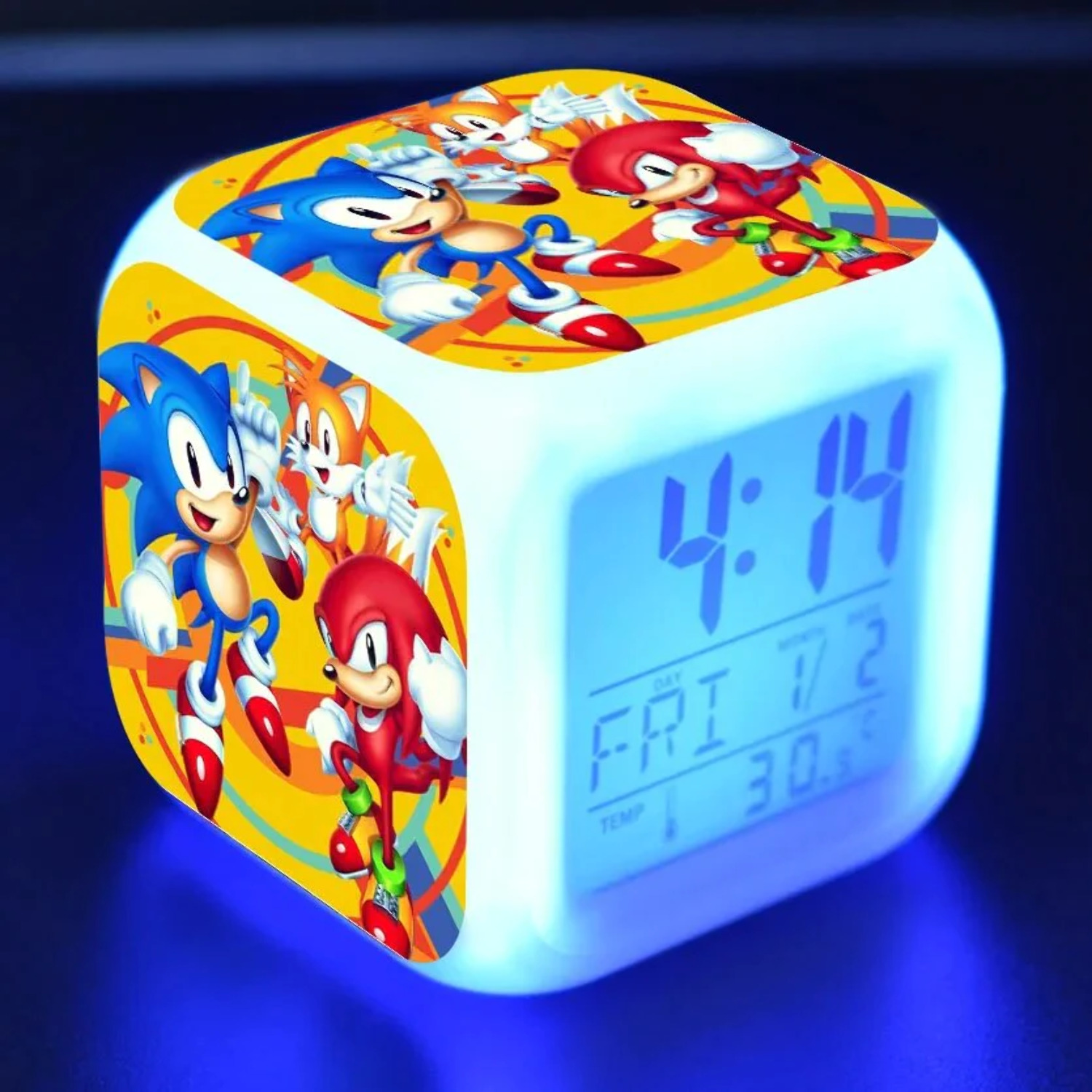 Sonic Figure model LED Clock Alarm 7Colorful Touch Light Desk Watch ...