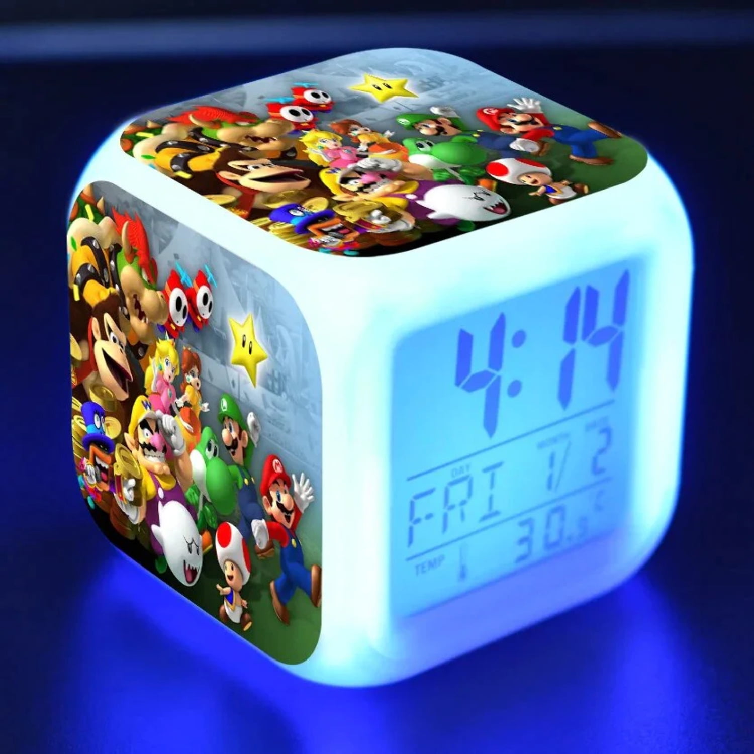 Sonic Figure model LED Clock Alarm 7Colorful Touch Light Desk Watch ...