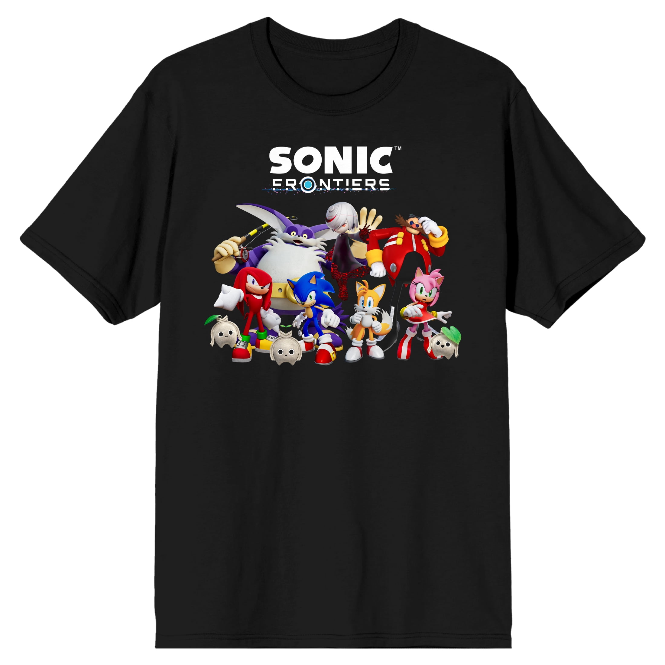 Sonic Frontiers Videogame Characters and Title Logo Men's Black Short ...