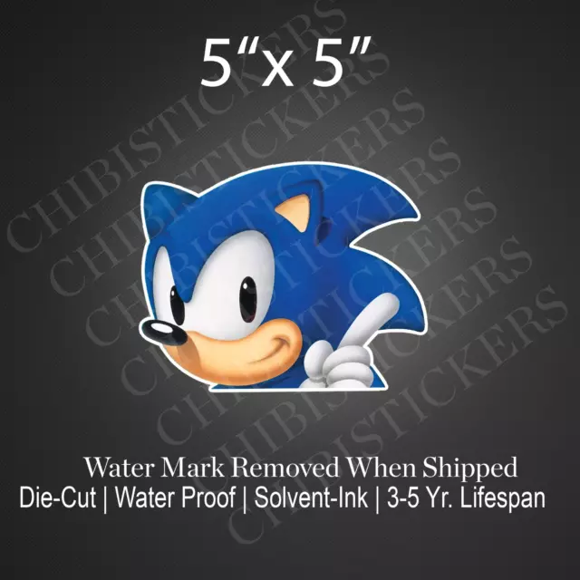 Sonic Hedgehog Blue Car Window Peeking Sticker Vinyl Waterproof Phone ...