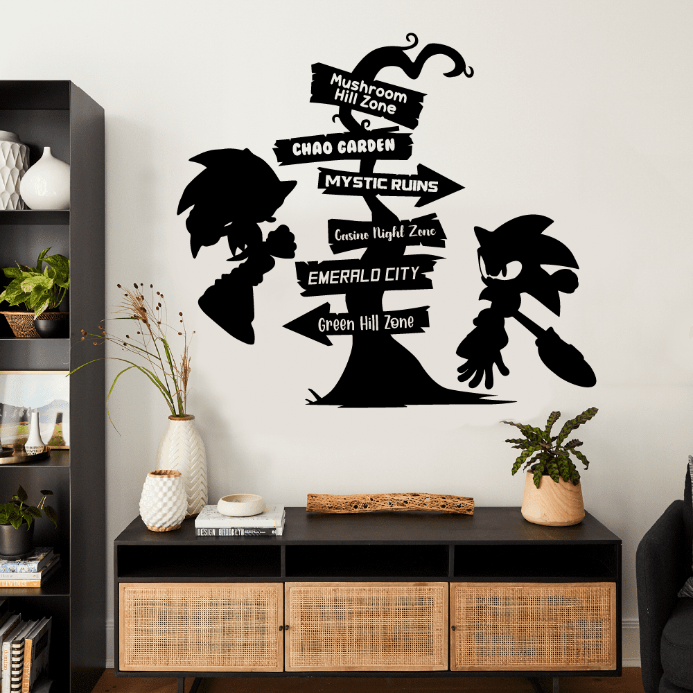 Sonic The Hedgehog Silhouette Pathway Signage Mystic Ruins Emerald City ...